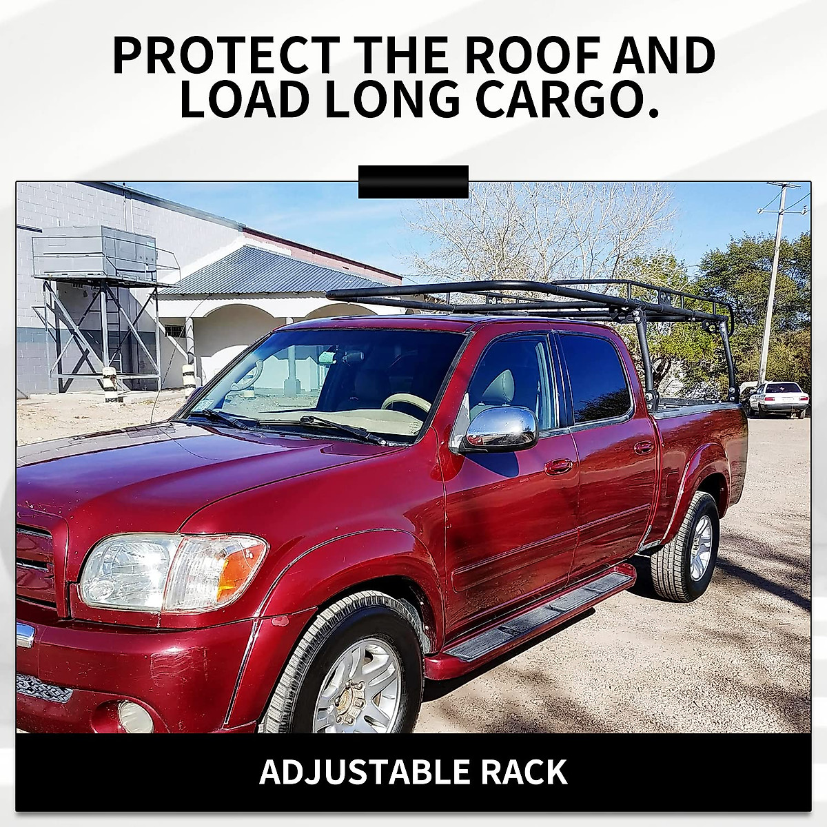 7BLACKSMITHS 1000 LBS Adjustable Truck Contractors Rack Ladder Pickup Kayak Lumber Rack Side Bar Long Cab Full Size 60"(W) x 138"(L) x 34"(H) (You Will get 2 Boxes)