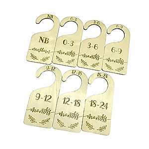 Gazechimp 7Pcs Wooden Baby Closet Dividers Infant Wardrobe Divider Cloth Size Organizers Cloth Organizer Hanger Dividers for Living Room