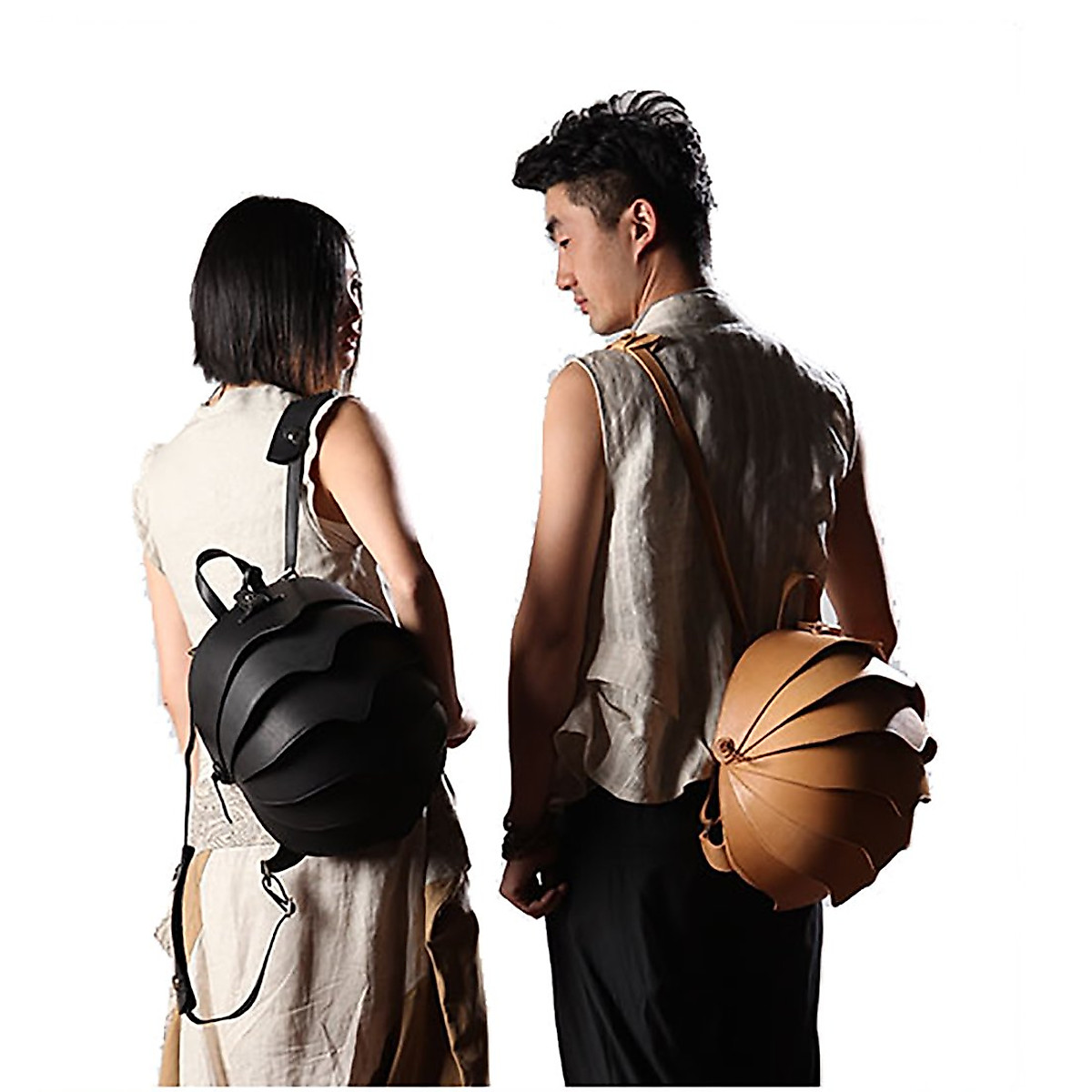 AUMI 4 Small Crossbody Beetle Bag| Black Leather Backpack| crossbody bags for women| 11" W X 12.5" H | Best Unisex Gift Item| gym cross body bag| backpack for men | back packs for women