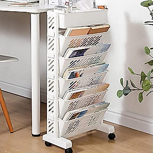 Mumusuki Storage Trolley, Slide Out Rolling Utility Cart Storage Shelf Rack on Wheels Movable Bookshelf Shelving Organizer for Office Kitchen Bedroom Bathroom Laundry Room (6 Layer)
