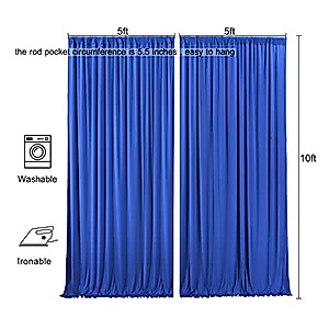 10x10 Royal Blue Backdrop Curtain for Parties Wrinkle Free Blue Photo Curtains Backdrop Drapes Fabric Decoration for Wedding Birthday Party Baby Shower 5ft x 10ft,2 Panels