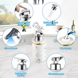 Automatic Soap Dispenser-Foaming Hand Soap Dispenser-Rechargeable Electric Automatic Soap Dispenser Touchless-Foam Hand Touchless Soap Dispenser for Bathroom,Kitchen(11oz/320ml)