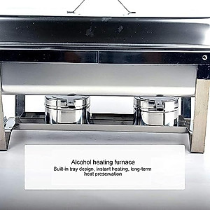 Chafing Dishes Chafing Dish Buffet Set, Food Warmers Server Warming Tray Round Rectangular Chafers, Stainless Steel Square Chafer, Round Food Warmer Chafing For Catering Warmer Chafer Set, Energy Effi