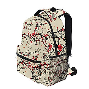 Japanese Cherry Blossom Sakura Tree Backpacks Travel Laptop Daypack School Bags for Teens Men Women