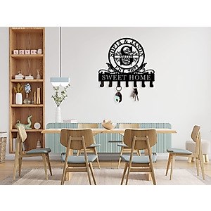 efcustomgifts Personalized Metal Key Holder with Family Name, Key Hooks for Wall, Key Rack, Coat Hooks, Gifts for Mom