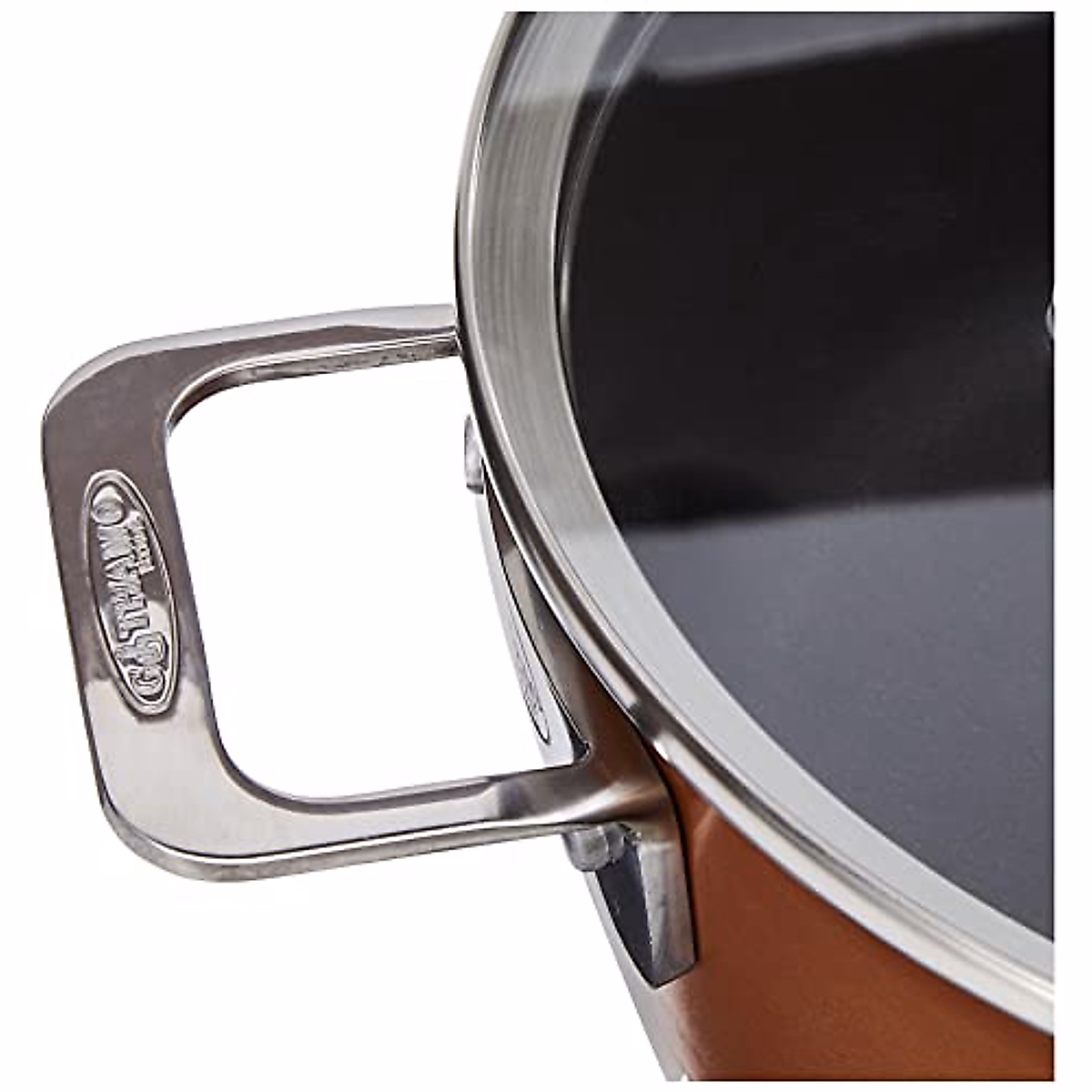 Gotham Steel Stackable Pots and Pans Set – Stackmaster 5 Piece Cookware Set with Ultra Nonstick Cast Texture Ceramic Coating, Saves 30% Space, Sauce Pans, Stock Pots, Skillets & More –Dishwasher Safe