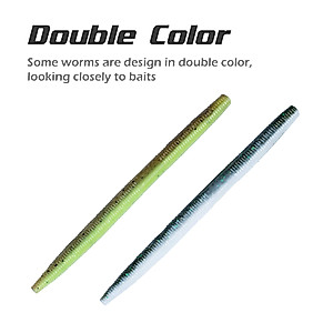 Bombrooster Rubber Worms Senkos 4" 5" Salt Impreatation Soft Plastic Lures Kit Bass Fishing