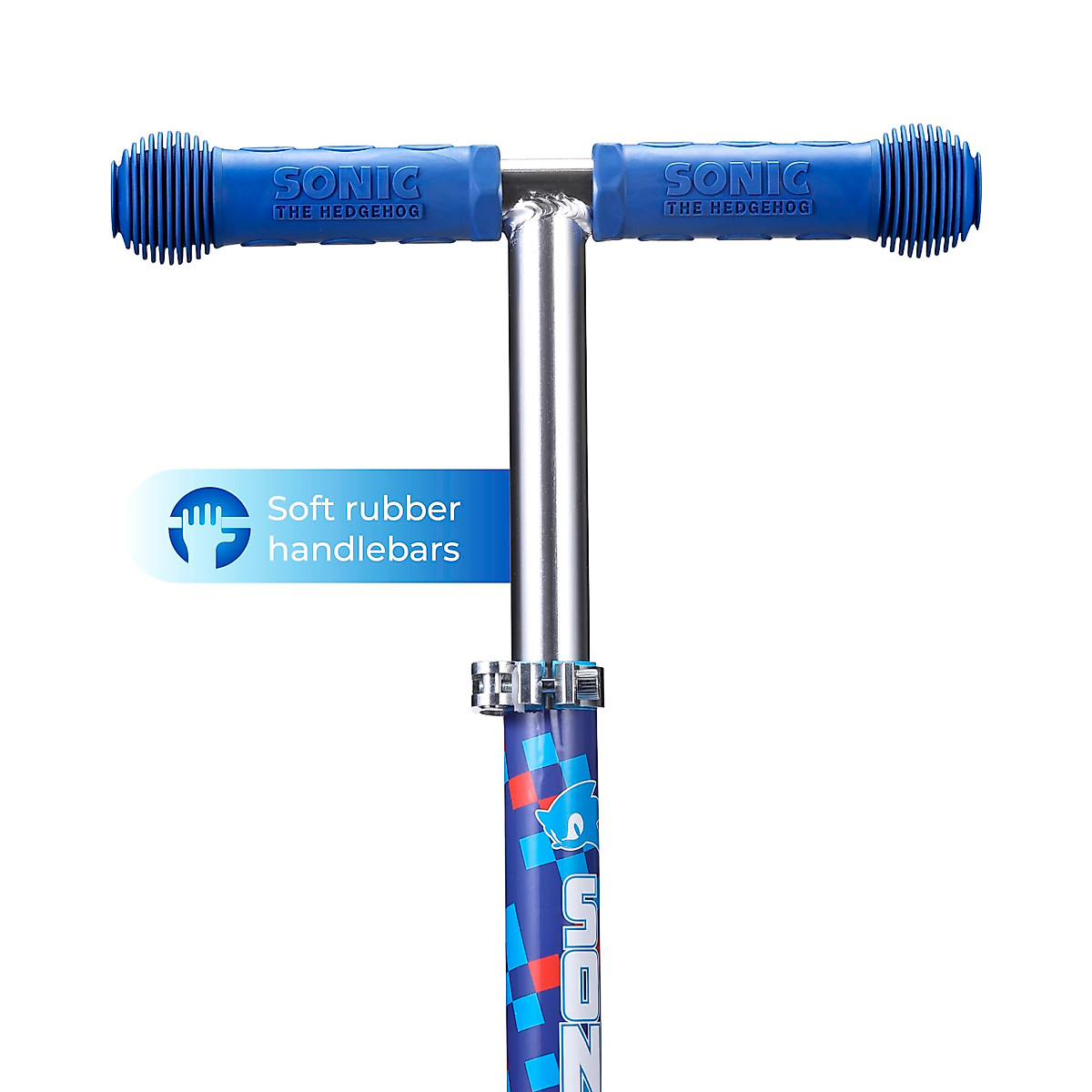 Sonic The Hedgehog 3D Kick Scooter for Kids, Self-Balancing 3 Wheeled Light Up Scooter with Extra Wide Anti-Slip Deck, Rear Brake, Lean to Steer, Lightweight Design, for Kids 3 and up, 75 LB Limit