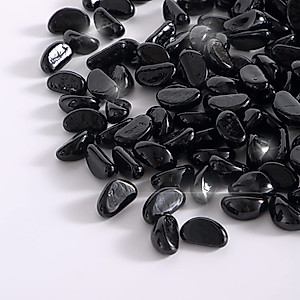 Empava 10 lbs. 1.0-in Cashew Reflective Tempered Glass for Gas Fire Pit, Onyx Black