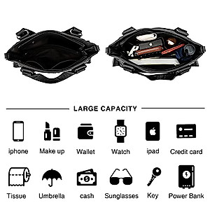 CELELA Conceal Carry Purses for Women Large Tote and Shoulder Bag with Cross Western Style Handbags Washed Leather Bag