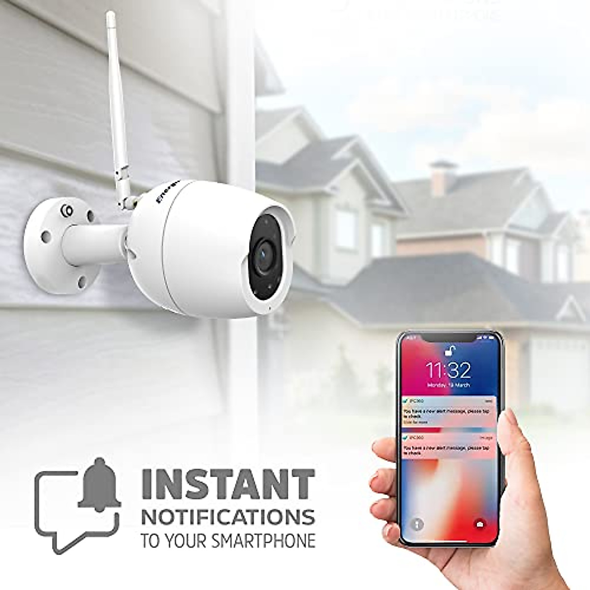 Energizer Connect Smart 1080p HD Certified Weatherproof Outdoor Camera with Remote Access, Motion Alerts, 2 Way Audio and Night Vision | Compatible with Alexa and Google Assistant