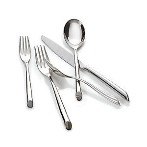 nambe Frond 5-Piece Stainless Steel Flatware Set | 18/10 Mirror Stainless Steel Silverware Cutlery Set | Designed for Home Kitchens, Hotel, or Restaurant Use | Service for 1 | Dishwasher Safe
