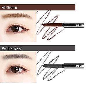 IM UNNY Designing Eyebrow Pencil with Brush (Brown), Waterproof, Ultra-Triangle Tip to draw Precise hair-like stroke, Longwearing, Soft texture with Natural colors for Daily look, Korean Makeup