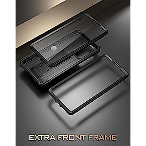 Poetic Revolution Case for Samsung Galaxy A53 5G (2022), Built-in Screen Protector Work with Fingerprint ID, Full Body Rugged Shockproof Protective Cover Case with Kickstand, Black