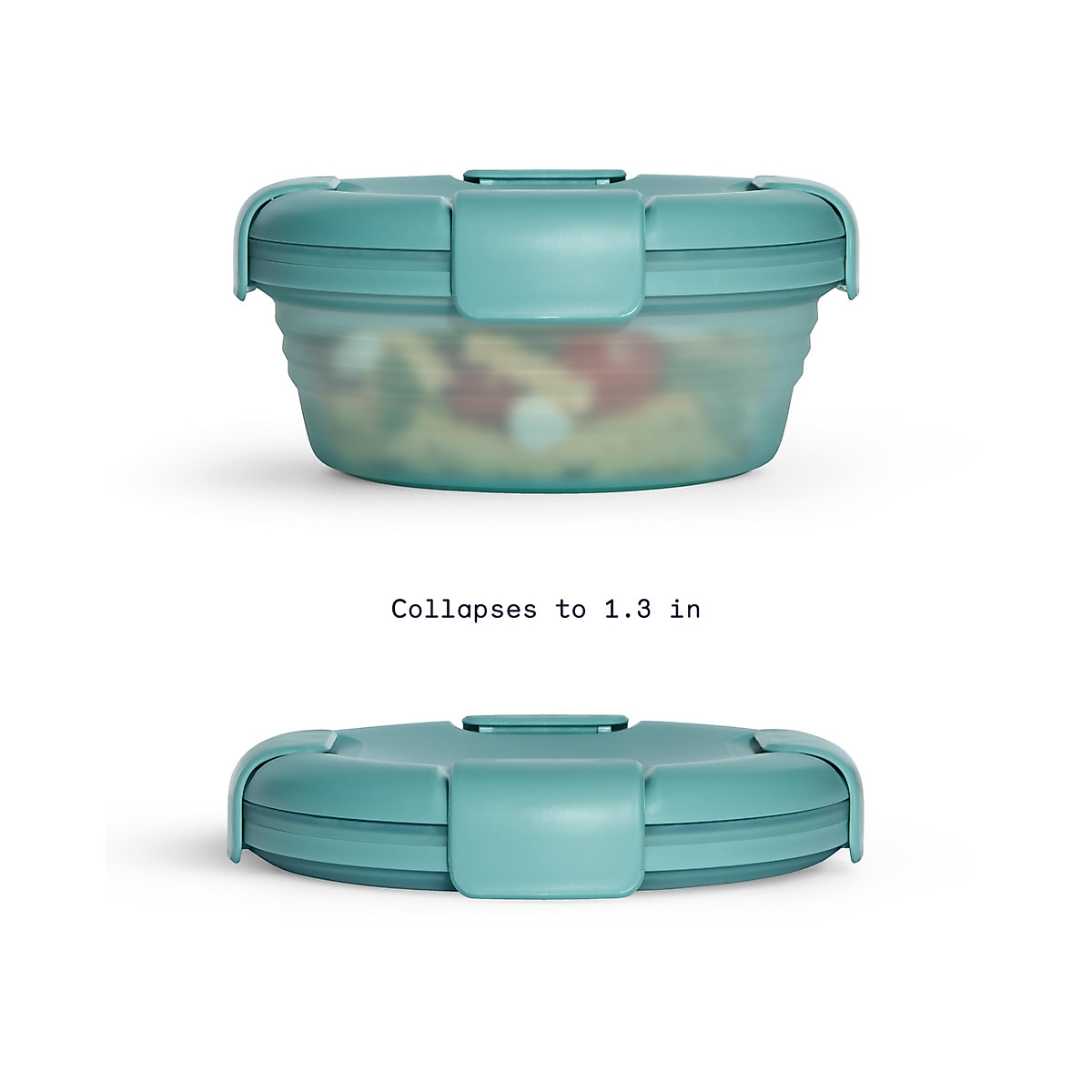 STOJO Collapsible Bowl - Translucent Eucalyptus, 36oz - Reusable Silicone Bowl for Hot and Cold Food - Perfect for Travel, Meal Prep, To-Go Lunch, Camping & Hiking - Microwave & Dishwasher Safe