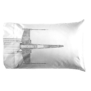 Jay Franco Star Wars Falcon Schematics Full Size Sheet Set - 4 Piece Set Super Soft and Cozy Kid’s Bedding - Fade Resistant Microfiber Sheets