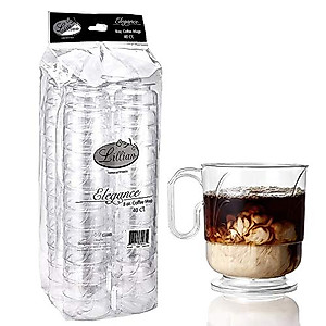 Lillian Signature Collection 40 Count Elegance Coffee Mug, 8-Ounce, Clear