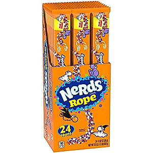 Nerds Spooky Ropes Candy, Halloween Trick or Treat Packs, 0.92oz (Pack of 24)