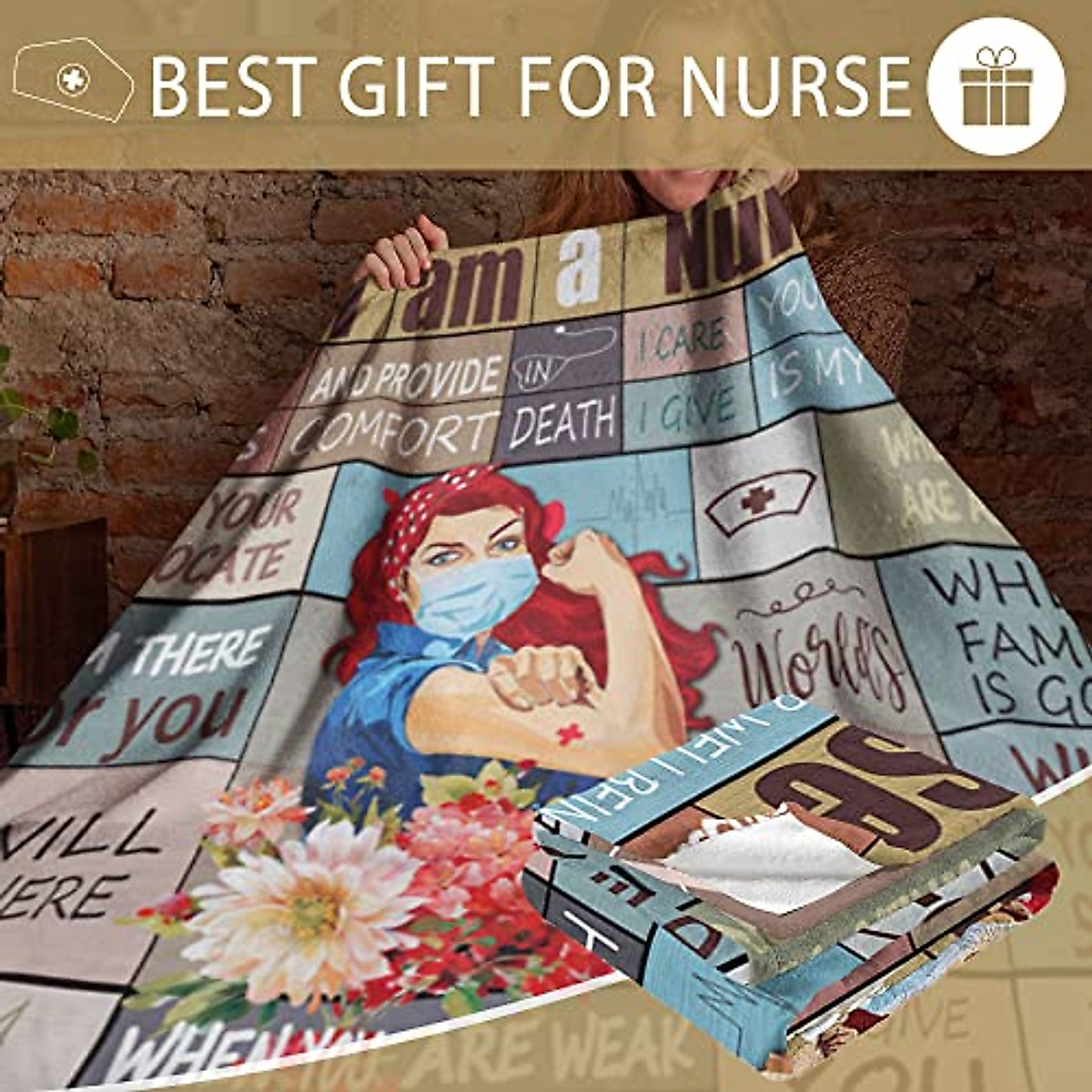 Shanfeirui Nurse Gifts for Women, Nurse Gifts, Nurse Practitioner Gifts for Women, Nursing Student Gifts, Gifts for Nurses Women, School Nurse Retirement Birthday Gifts Blanket 60" x 50”