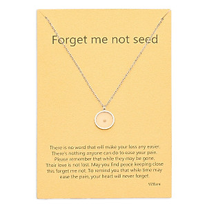 VZBarn Miscarriage Gifts for Mothers Forget Me Not Baby Necklace Silver