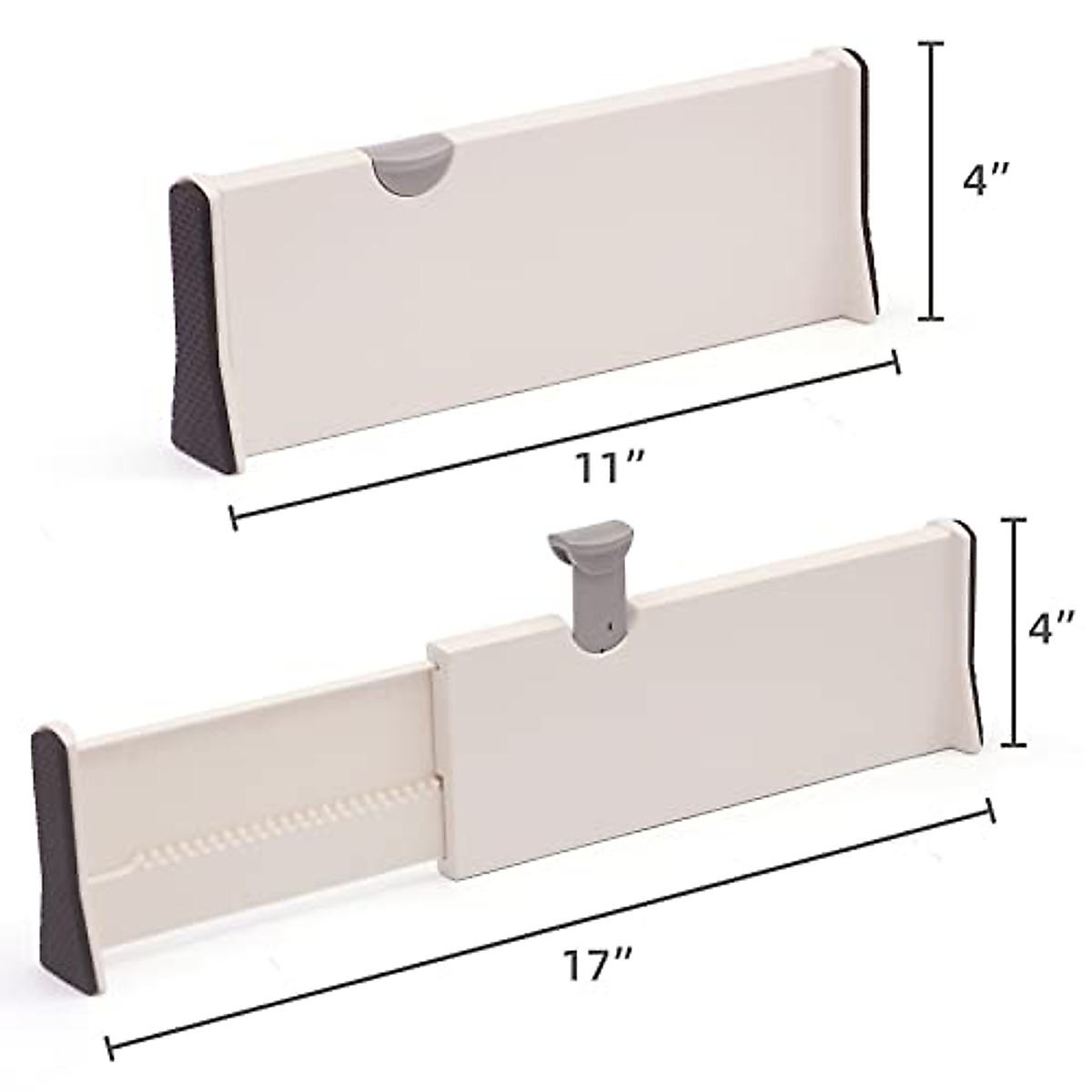 TENABORT Set of 8 Adjustable Drawer Dividers Organizer Separators Plastic Dresser Organizer for Bedroom, Bathroom, Closet, Office Desk, Kitchen Storage