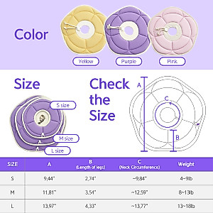 Adjustable Flower Recovery Collar for Dogs and Cats, Soft Comfortable Lightweight, Prevent Licking Wounds, Non-Vision Blocking, Pink,Yellow,Purple (Purple, Large)