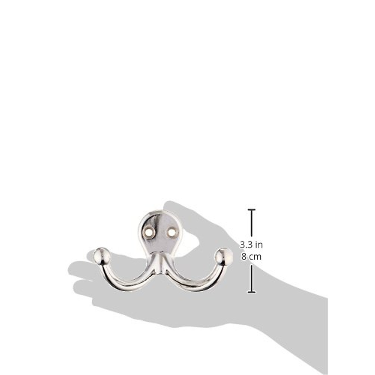 National Hardware N274-209 Double Clothes Hook, 1.73 In L, 35 Lb, 0.14 In Mounting Hole, Die Cast Zinc, Chrome Plated, 0