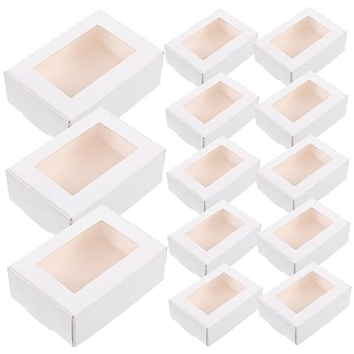 STOBOK 150 Pcs Packaging Boxes Mini Cake Box Candy Containers Mini Cake Containers Packing Containers DIY Cookie Box Bakery Box Packing Box Storage Box Carton White Travel Soap
