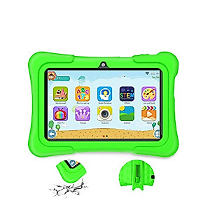 Kids Tablets, 7 inch Tablet for Kids, 32GB ROM, IPS HD Display, Android 11 Quad Core Processor, iWawa Pre Installed with Kid-Proof Case, Bluetooth, Dual Camera (Green)