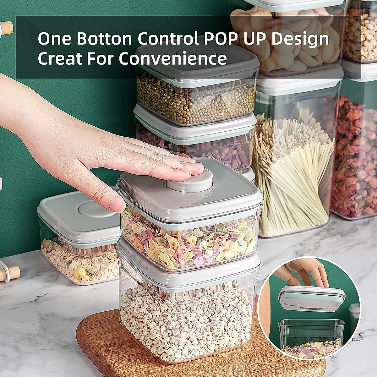Vivostore Airtight Food Storage Containers with Airtight Lids Set - 2 PC Set 1.5 QT&0.5QT - BPA Free - Push to Open Design 100percent Leakproof Plastic Storage Containers. 500ML 1500ML