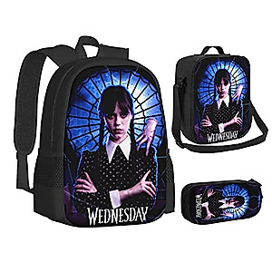 Backpacks Set for Boys Girls Backpack with Lunch Box Lunch Bag Pencil Case Pencil Bag 17 Inch Backpacks Schoolbag 3 piece for