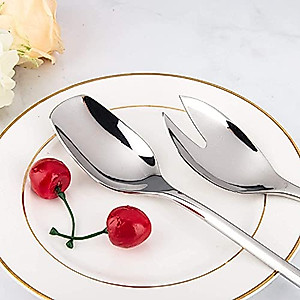IMEEA Salad Servers 18/10 Stainless Steel Salad Serving Utensils Salad Spoon Fork 10-Inch