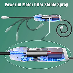 Electric Spray Bottle 0.5 Gallon with Flexible Wand, Watering Spray Wand Rechargeable Portable Garden Sprayer with 2M Hose Multi-Purpose Plant Mister 2L Sprayer for Plant Watering Car Washing