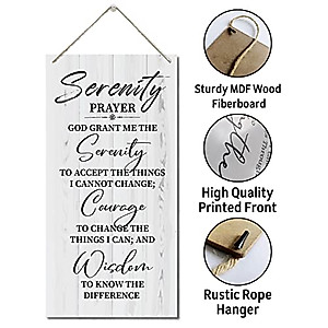 Serenity Prayer Sign, Printed Wood Plaque Sign Wall Hanging, Christian Decor Wood Sign Gift, God Grant Me The Serenity Wall Decor Framed, Farmhouse Live Room Bedroom Decor Wall Art Sign 12" x 6"