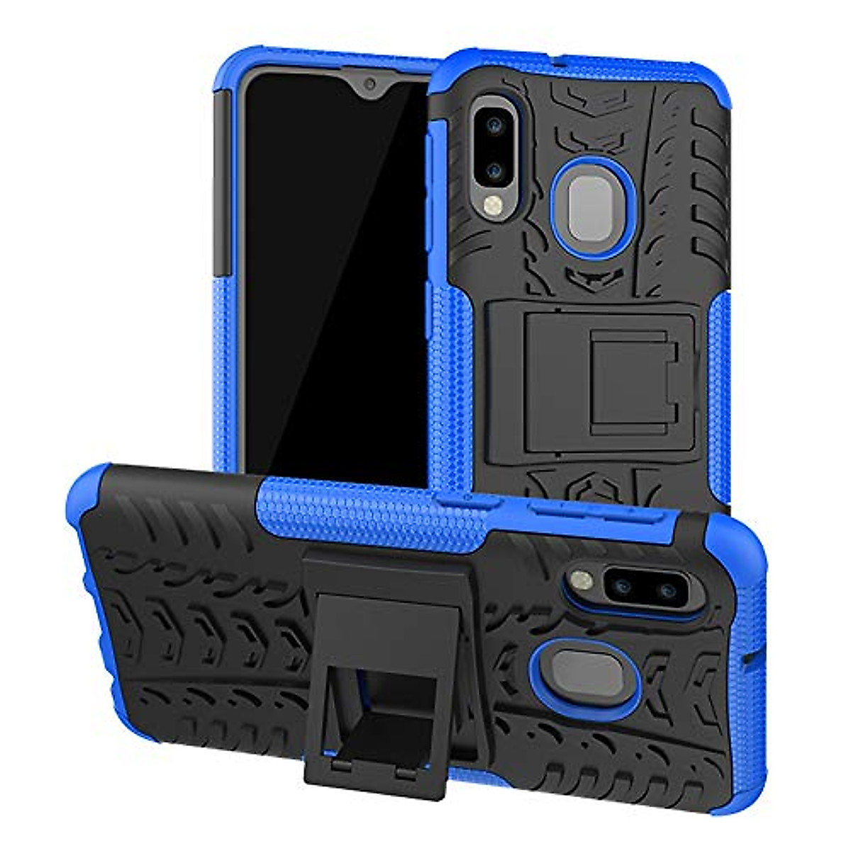 Yiakeng Samsung Galaxy A10E Case, Shockproof Slim Protective with Kickstand Hard Phone Cover for Samsung Galaxy A10E (Blue)