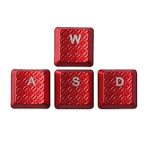 HUYUN Texture Tactility Backlit Keycaps Replacement for GL Tactile Switch Logit G813/G815/G913/G915 TKL RGB Mechanical Gaming Keyboard (WASD+Arrow Keys Red)