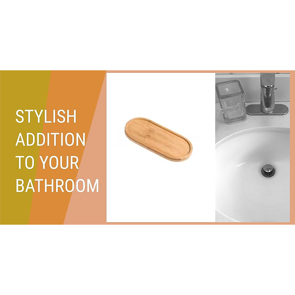 Bamboo Vanity Tray Bathroom Counter for Organizing Decor Display