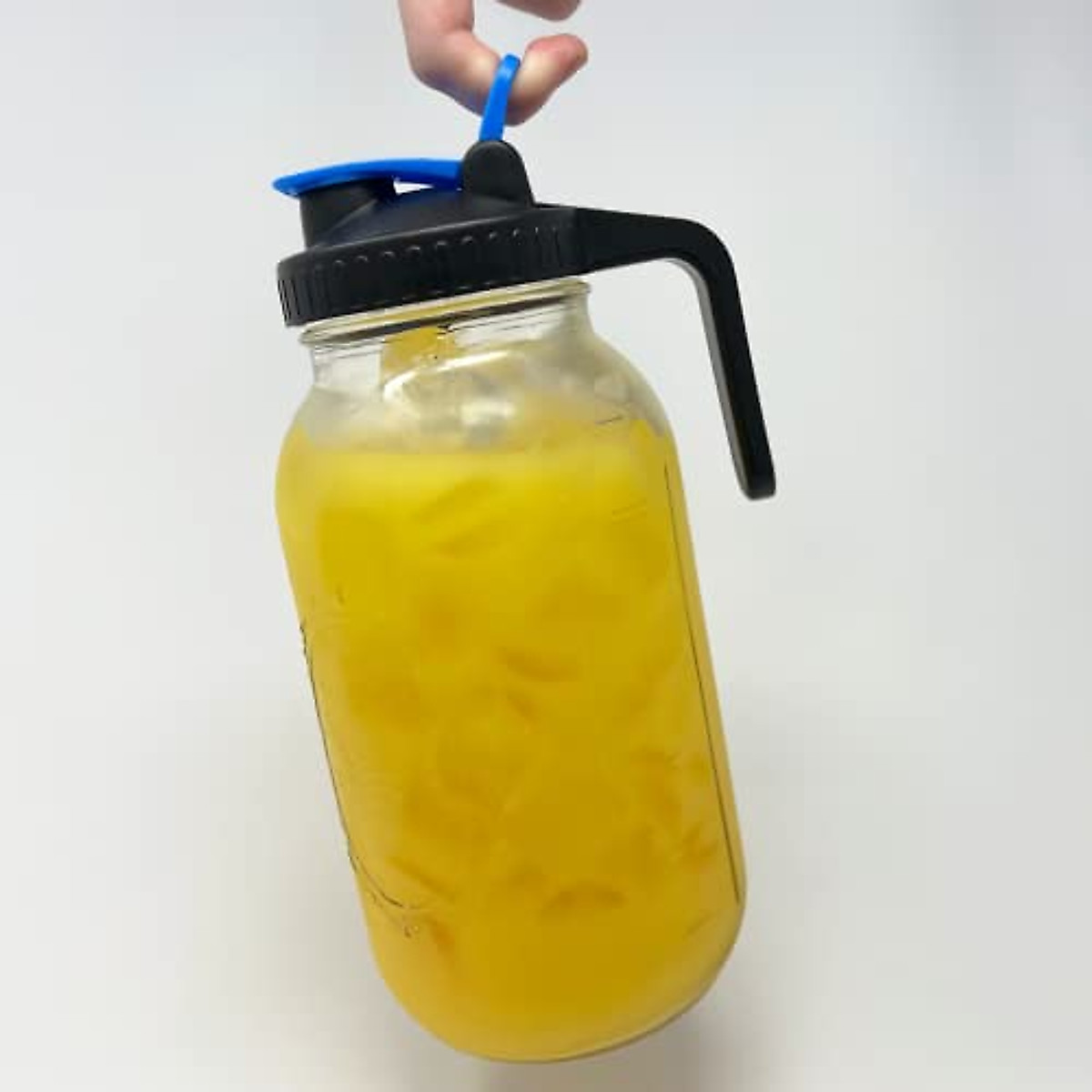 Mason Jar 64 oz Pitcher Half Gallon Pitcher with Wide Mouth Aesthetic Glass Pitcher With Lid and band Cold Brew Pitcher For Tea, Juices, Coffee, Lemonade – Pack Of 2