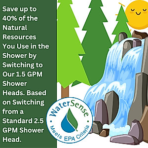 High Sierra Showerheads® - Solid Metal 1.5 GPM High-Efficiency, Low-Flow Shower Head with Pressure Control Valve that Shuts It Off to Just a Trickle - Chrome