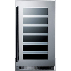 Summit CL18WCCSS 18"" Classic Collection Wine Cellar with 29 Bottle Capacity in Stainless steel