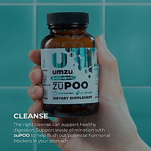 UMZU zuPoo - Colon Health & Constipation Relief - Supplement for Bloating - Natural Cleanse - with Milk Thistle, Ginger & More - 15-Day Supply - 30 Capsules