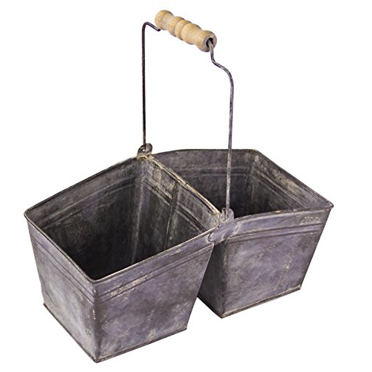 Rustic Galvanized Double Berry Basket with Handle