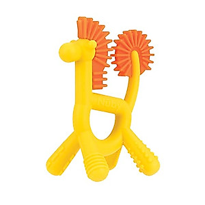 Nuby Silicone Geo Zoos Teether - Giraffe Teething Toy for Babies 3+ Months - Soothes and Massages Sore Gums