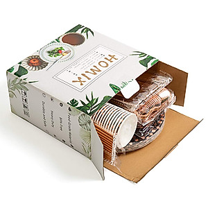 HOMIX Black and Rose Gold Party Supplies - Rose Gold Dot on Black Paper Plates Napkins Straws and Cups Silverwares Serves 25 for Wedding Bridal Shower Birthday Bachelorette Party Decorations