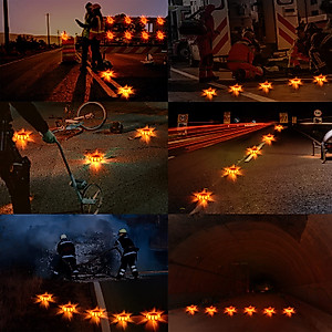 FUMYIDA 3 Pack Led Road Flares Emergency Lights Roadside Warning Safety Disc Beacon Flashing Flare Kit with Magnetic Base, Hook for Car, Truck, RV, Boat (Batteries Not Included) (3Pack)