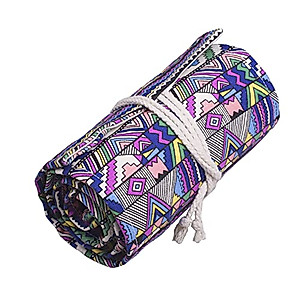 WRITENBACO Colored Pencils Set 72Count for Adult Coloring Books Artist Sketch Premier Drawing Pencils with Handmade Canvas Pencil Wrap Pencil Sharpener and Pencil Extender Bohemia Style FC002