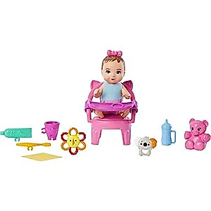 Barbie Skipper Babysitters Inc Baby Small Doll & Accessories, First Tooth Playset with Appearing & Disappearing Tooth