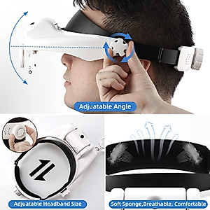 Lighted Head Magnifying Glasses Visor Headset with Light - Headband Magnifier Loupe Hands-Free for Close Work,Sewing,Crafts,Reading,Repair,Jewelry (1.5X to13.0X)
