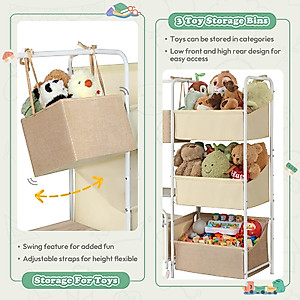 Ekero Toy Storage Organizer, Montessori Toy Shelf for Kids, Toy Organizer with 5 Toy Bins, Toy Chest for Girls and Boys, Toy Storage Basket, Large Toy Box for Living Room Playroom Nursery Kids Room