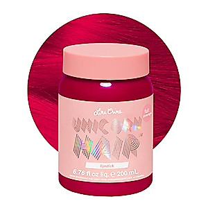 Lime Crime Full Coverage Unicorn Hair Dye, Lipstick - Damage-Free Semi-Permanent Hair Color Conditions & Moisturizes - Temporary Hair Tint Kit Has A Sugary Citrus Vanilla Scent - Vegan